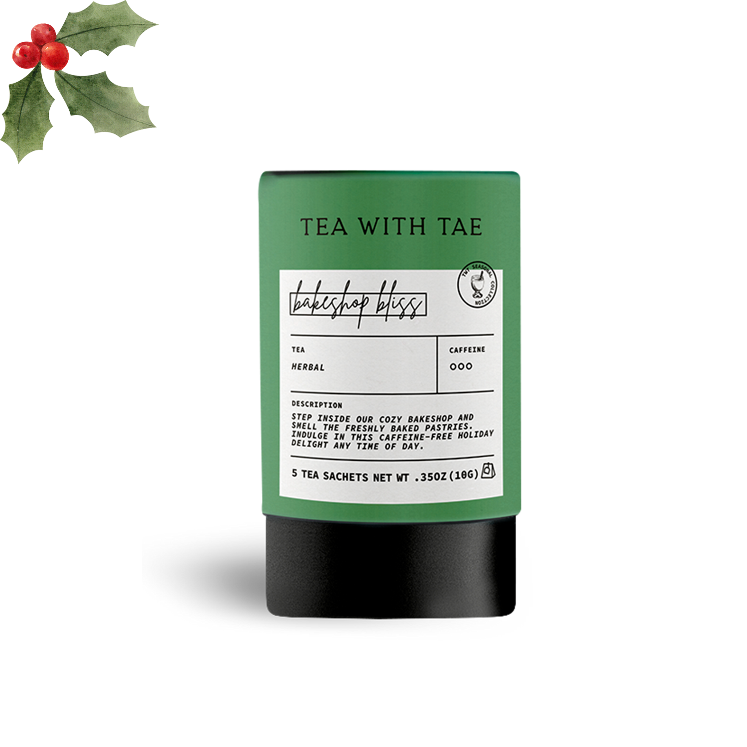 Bakeshop Bliss Holiday Herbal Mini Tube Gift (5 tea bags) – puck and abby